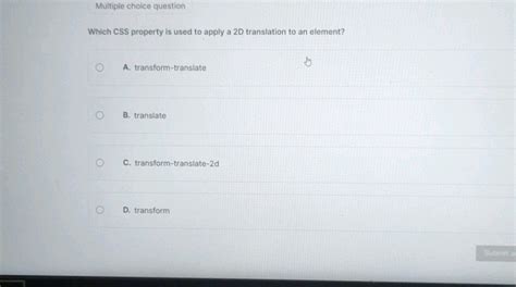 Multiple Choice Question Which CSS Property StudyX
