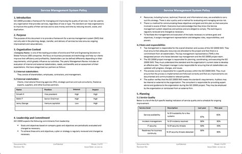 Iso 20000 Service Management System Policy Template Iso Templates And Documents Download