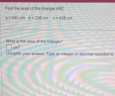 [solved] Find The Area Of The Triangle A B C [ Be