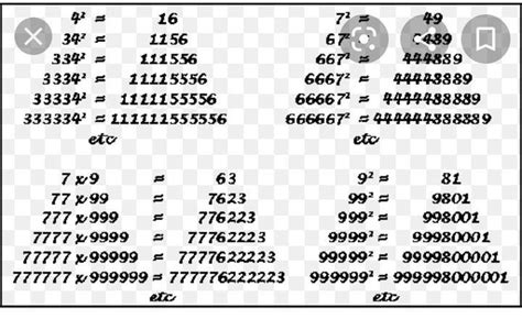 Interesting Number Patterns On Square Numbers