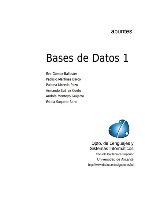 Cursos De Bases De Datos Apuntes De Bases De Datos 1
