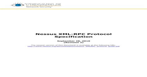 Download Pdf Nessus Xml Rpc Protocol Specification Tenable™static