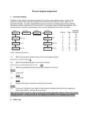 Assignment 6 Process Analysis Docx Process Analysis Assignment 1 Cycle Time Analysis