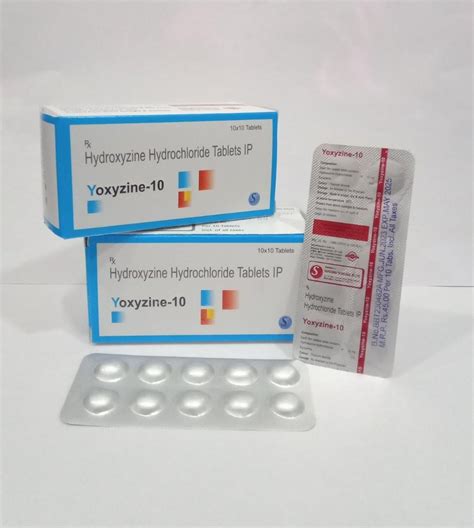 Yoxyzine 10 Hydroxyzine Hydrochloride 10mg Tablets Ip Pack Of 100 At