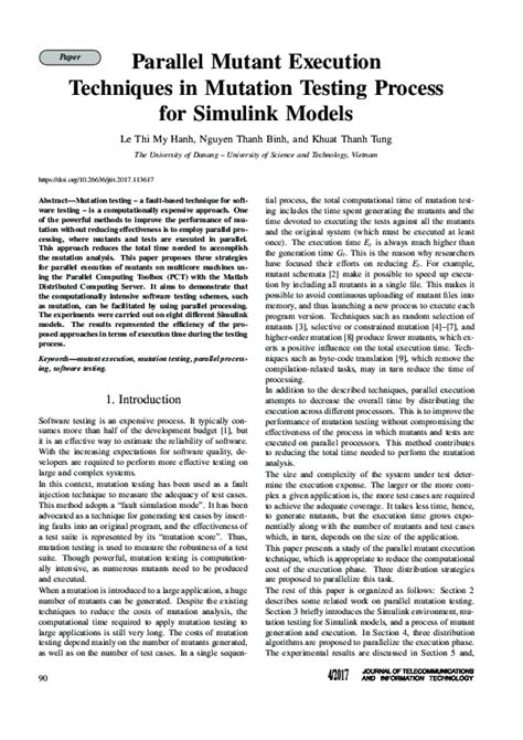 Pdf Parallel Mutant Execution Techniques In Mutation Testing Process