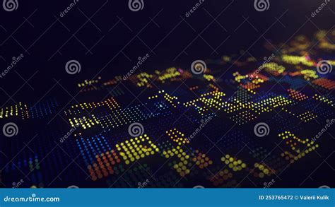 Futuristic Glowing Surface In The Form Of A Chip The Concept Of Big Data Network Connection