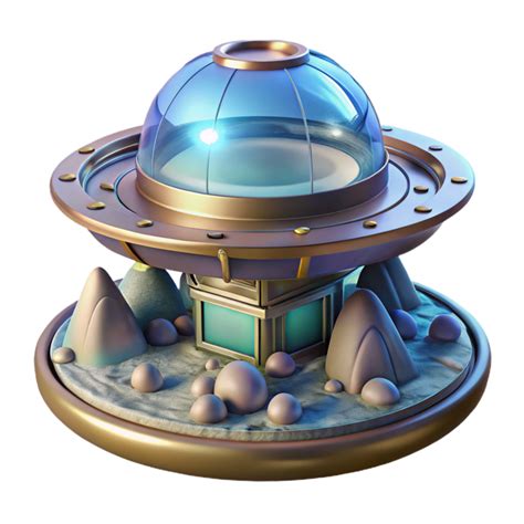 Radiant Joyful Organic Concept Art Style Rendering Of A Futuristic Levitating Isolated