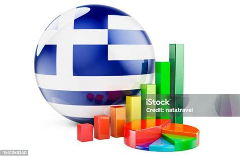 성장 막대 그래프와 원형 차트가 있는 그리스 국기 그리스의 비즈니스 금융 경제 통계 개념 3d 렌더링 0명에 대한 스톡 사진 및 기타 이미지 Istock