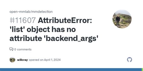 Attributeerror List Object Has No Attribute Backendargs · Issue