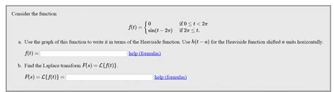 Solved Consider The Function F T If
