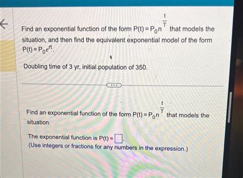 Solved Find An Exponential Function Of The Form P T P NTt Chegg