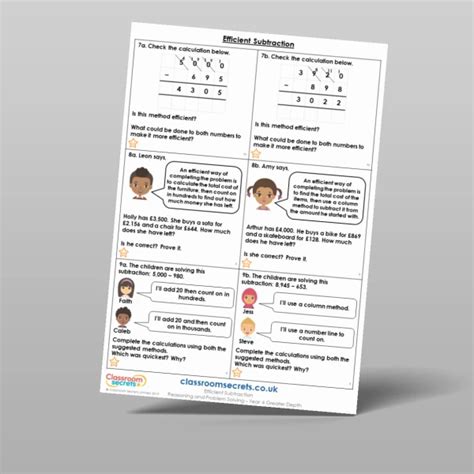Year 4 Efficient Subtraction Reasoning And Problem Solving Resource Classroom Secrets