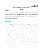 CHEM 211 PRELAB 1 Pdf CHEM 211 September 8 2021 Exp 01 Melting Points Of Organic Compounds