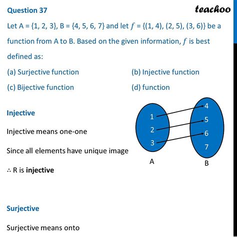 Ques 37 Mcq Let A 1 2 3 B 4 5 6 7 And Let 𝑓 1