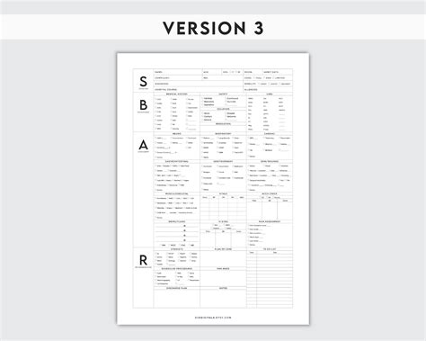 Sbar Nurse Report Template Patient Handoff Sheet Digital Download Etsy