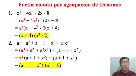 Factor Común Por Agrupación De Términos Ejemplos Youtube