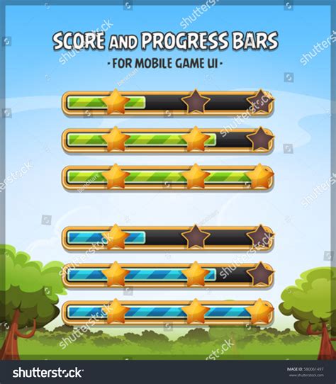 Score Progress Bars Game Ui Illustration Stock Vector Royalty Free