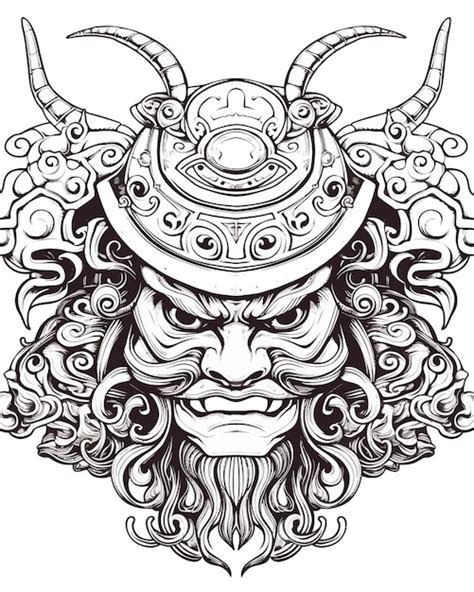 뿔과 뿔이 있는 신의 그림 프리미엄 벡터