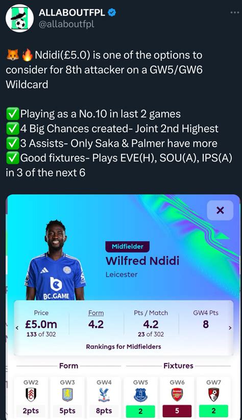 Fpl Gw5 Ultimate Guide Tips Differentials Captaincy And More