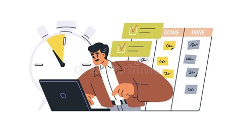 Time Management And Scheduling Concept Planning Tasks Tracking Workflow Progress On Kanban