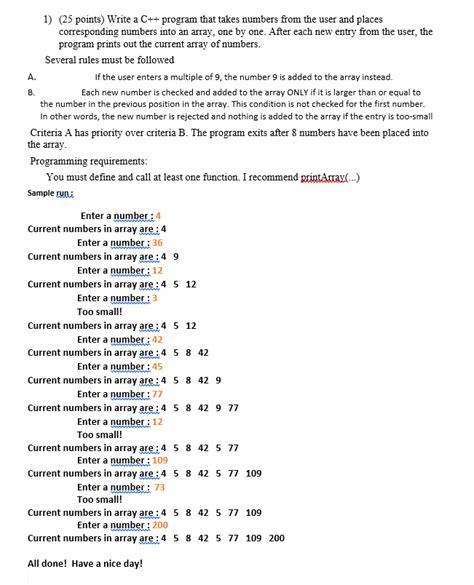 Solved A B 1 25 Points Write A C Program That Takes