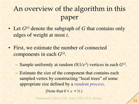 Ppt Approximating The Minimum Spanning Tree Weight In Sublinear Time