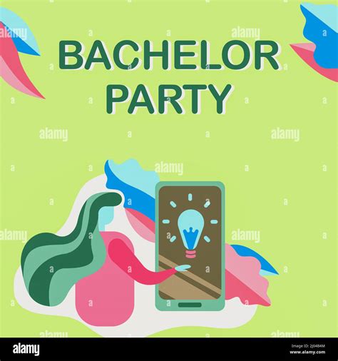 Text Caption Presenting Bachelor Party Concept Meaning Party Given For A Man Who Is About To