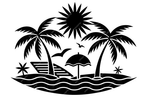 Premium Vector Ummer Minimalist Vector Illustration Silhouetted On White Background