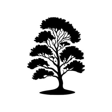 Premium Vector Fagus Sylvatica Icon Hand Draw Black Colour Tree Logo