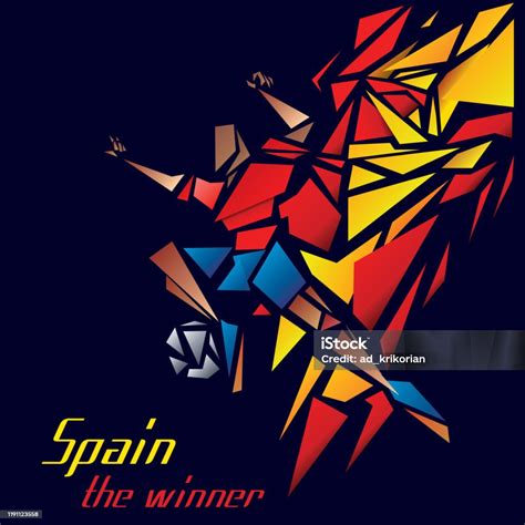 축구 선수를 형성 하는 스페인어 추상 플래그 스페인 컬러 배너 운동 선수에 대한 스톡 벡터 아트 및 기타 이미지 운동 선수