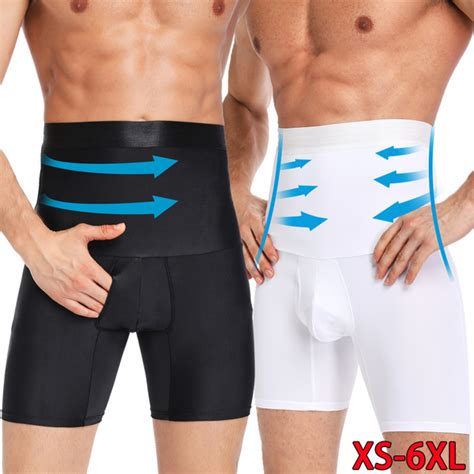 Xs 6xl Men Tummy Control Shorts High Waist Slimming Underwear Male Body