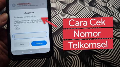 Cara Cek Nomor Telkomsel YouTube