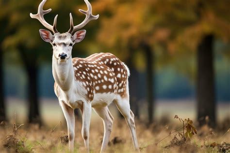 Close Up Of A Fallow Deer Axis Axis In The Forest European Fallow Deer