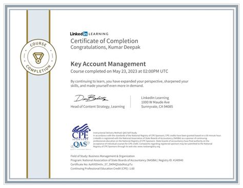 kumar deepak on linkedin certificate of completion