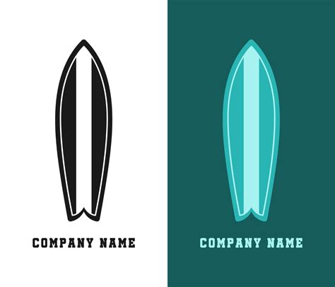 Surfboard Surfing Logo Icon Vector Design Template Colored And Silhouette Set Modern Minimal