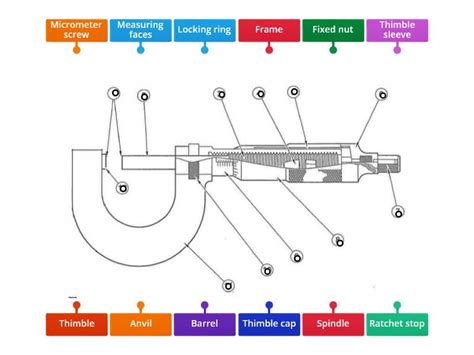 Micrometer Components Labelled Diagram