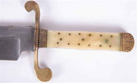 Lot Vintage Brass And Bone Handled Bowie Knife