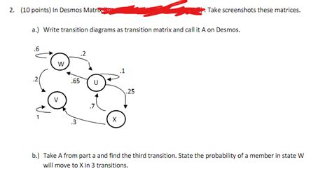 Solved A Write Transition Diagrams As Transition Matrix Chegg