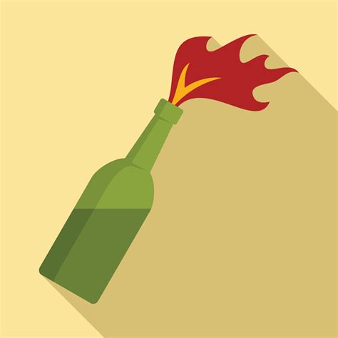 Molotov Cocktail Icon Flat Style 14630480 Vector Art At Vecteezy