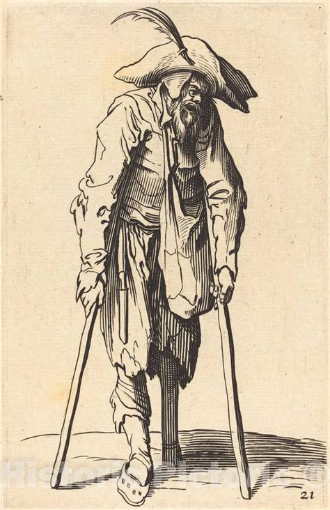 Art Print Jacques Callot Beggar With Wooden Leg Vintage Wall Art