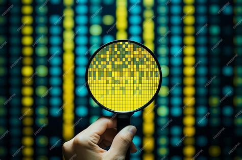 Premium Photo Person Holding Magnifying Glass To See Data Patterns