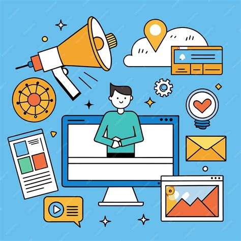 Premium Vector A Cartoon Of A Man Working On A Computer With A Man Sitting At His Desk