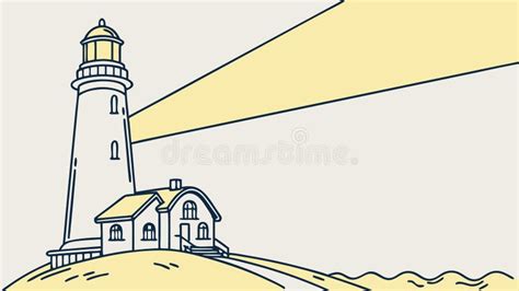 Lighthouse With Light Beam Coastal Navigation Safety Beacon Vector Art Vector Design Generative
