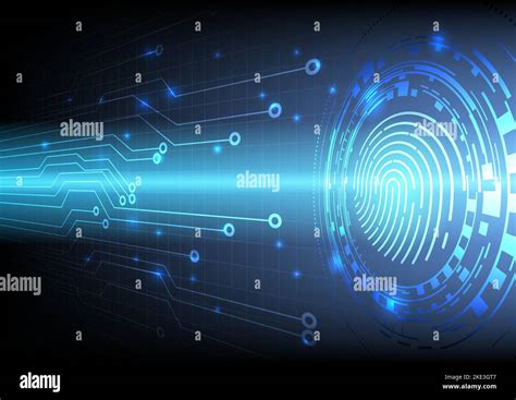 Abstract Security Concept Fingerprint And Lighting On Futuristic