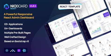 nioboard react bootstrap admin dashboard template graphicfort dashboard template