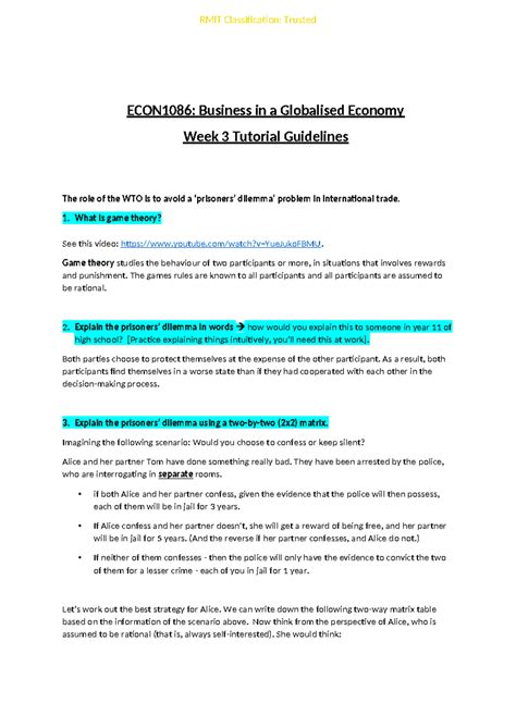 Tutorial 3 Guidelines And Solutions Econ1086 Business In A Globalised Economy Week 3 Tutorial