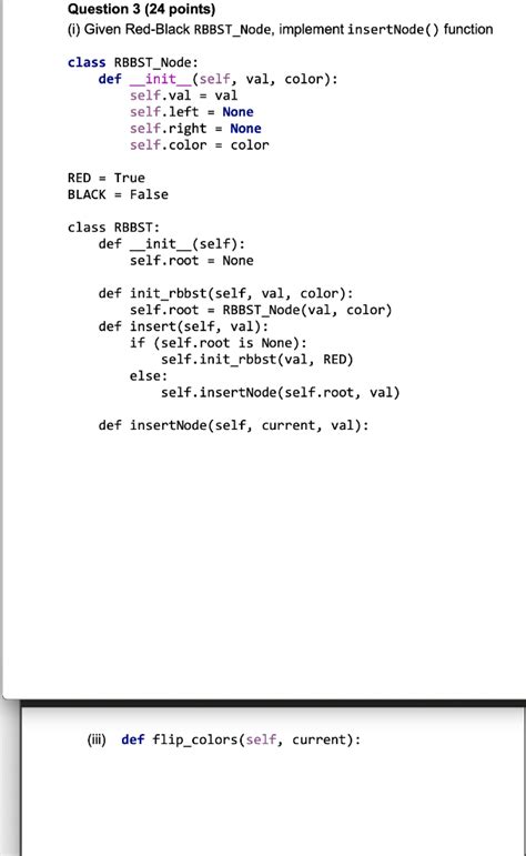 Question 3 24 Points I Given Red Black