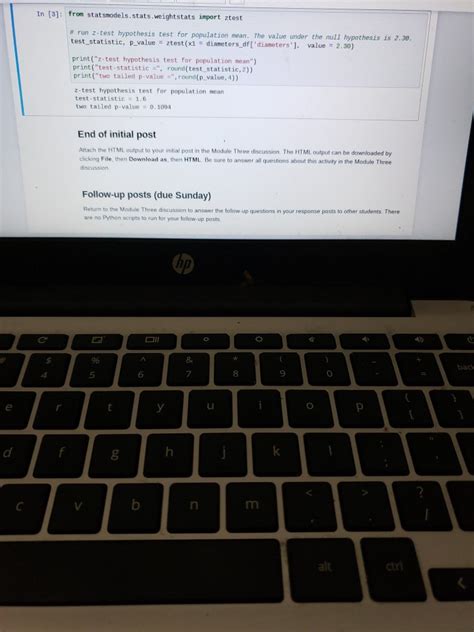 Solved In 3 From Statsmodelsstatsweightstats Import