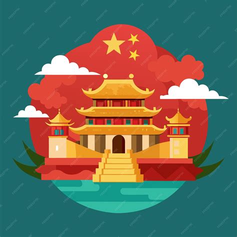 китайский мультфильм иллюстрационный рисунок Премиум Ai сгенерированный вектор