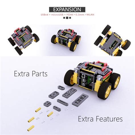 Adeept Awr 4wd Wifi Smart Robot Car Kit For Raspberry Pi Robotshop